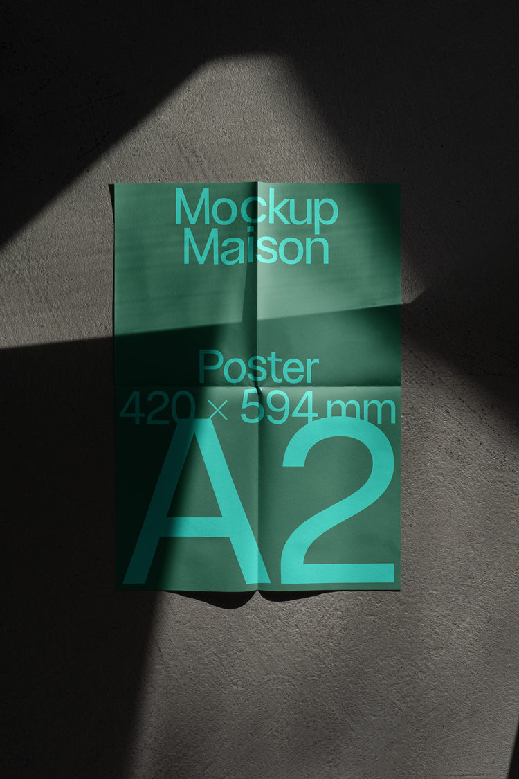 Folding Poster Mockup IP-F-07 – Layered PSD – Mockup.Maison