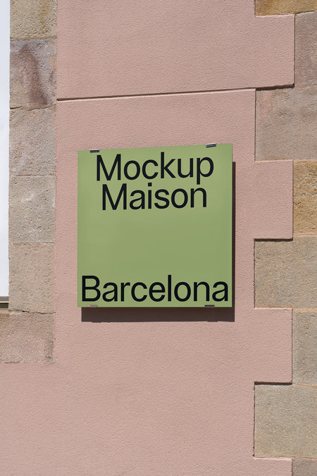 Sign Mockup SG-BCN-04 – Layered PSD – Mockup.Maison