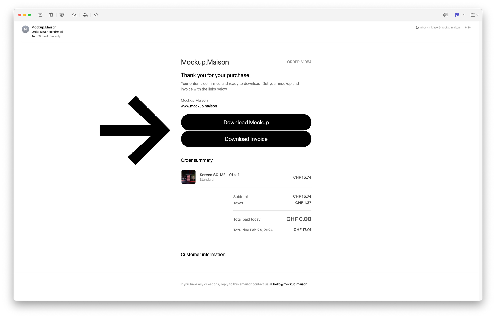 Purchasing via Purchase Order (PO) – Mockup.Maison